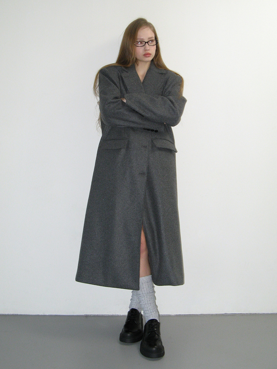 CLASSIC WOOL MAXI COAT_GREY - HAGO(하고)