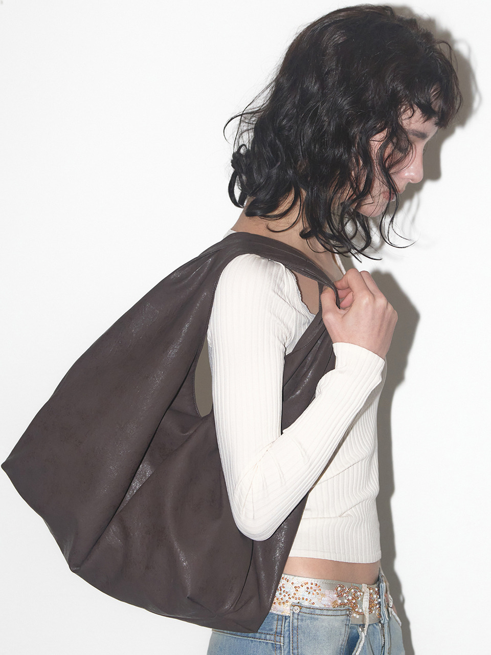 Draped Shoulder Bag [Vintage Brown] - 하고(HAGO)