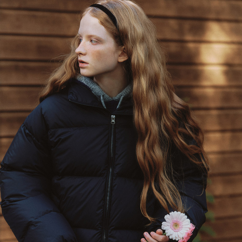 Puffer Duck Down Short Padding - black - 하고(HAGO)