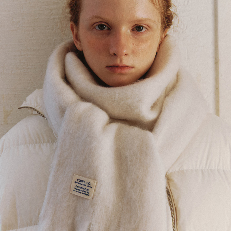 Winter Long Color Muffler -ivory - 하고(HAGO)