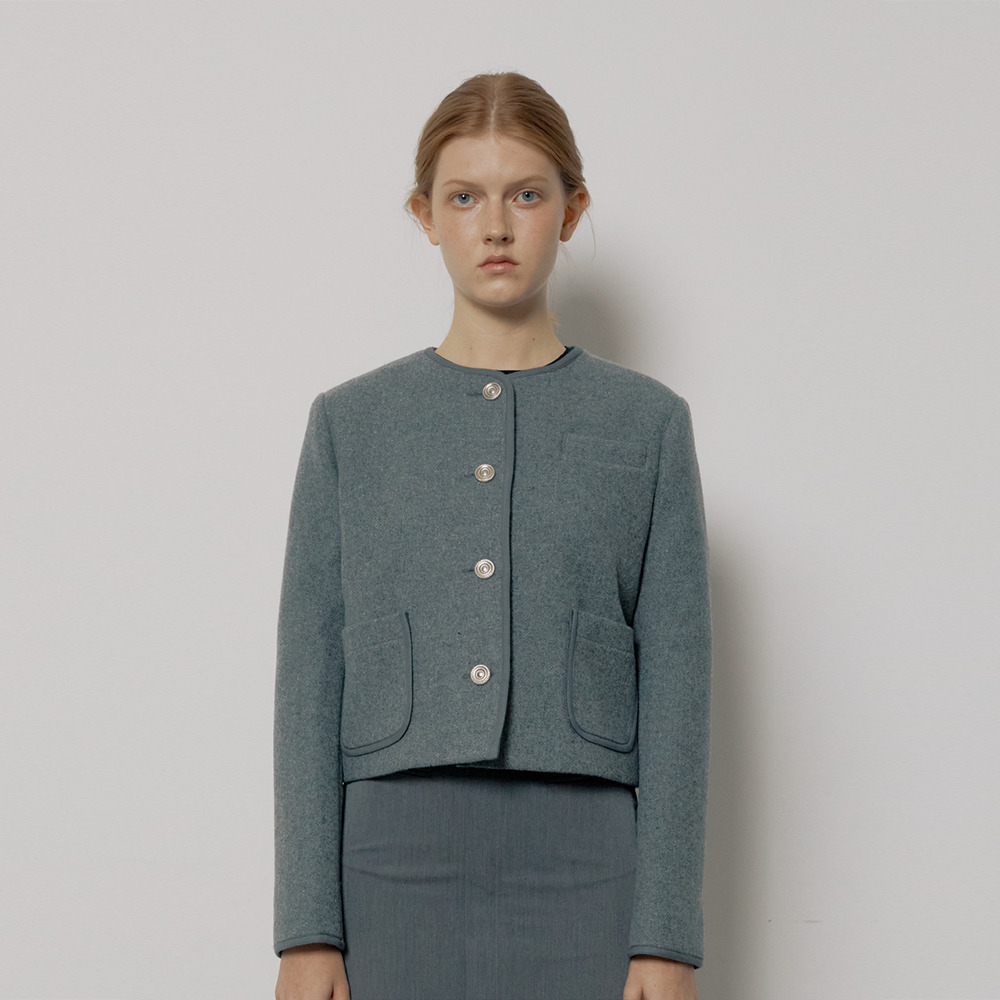 Essential Tweed Jacket (Grey) - HAGO(하고)