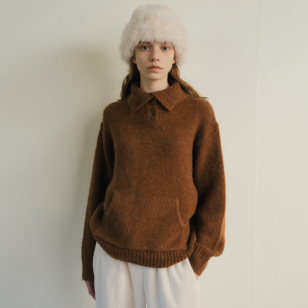 Alpaca Benny Knit (Brown) - 하고(HAGO)