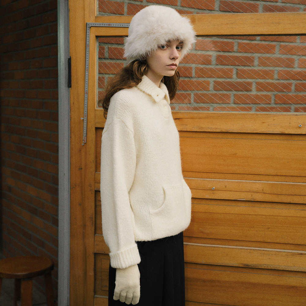 Alpaca Benny Knit (Ivory) - 하고(HAGO)