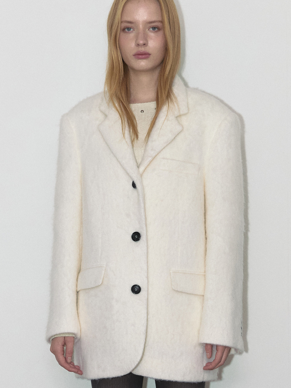 MOHAIR WOOL JACKET (IVORY) - HAGO(하고)