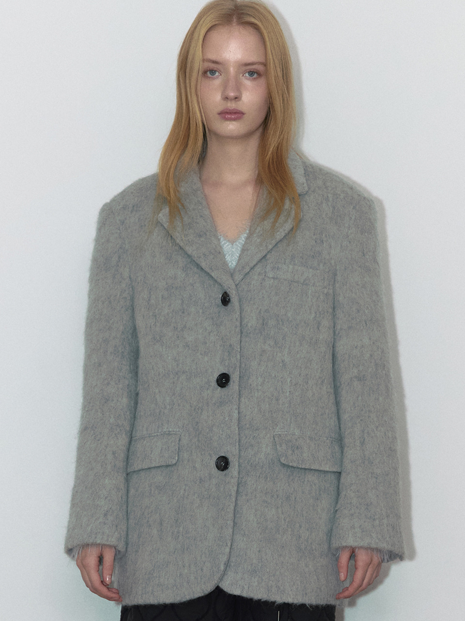MOHAIR WOOL JACKET (LIGHT MELANGE) - 하고(HAGO)