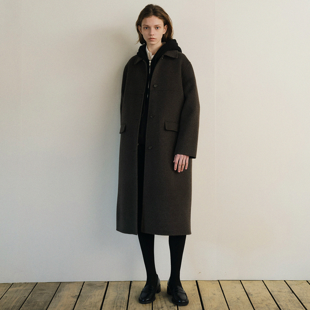 Merlot Handmade Coat (Khaki Brown) - 하고(HAGO)