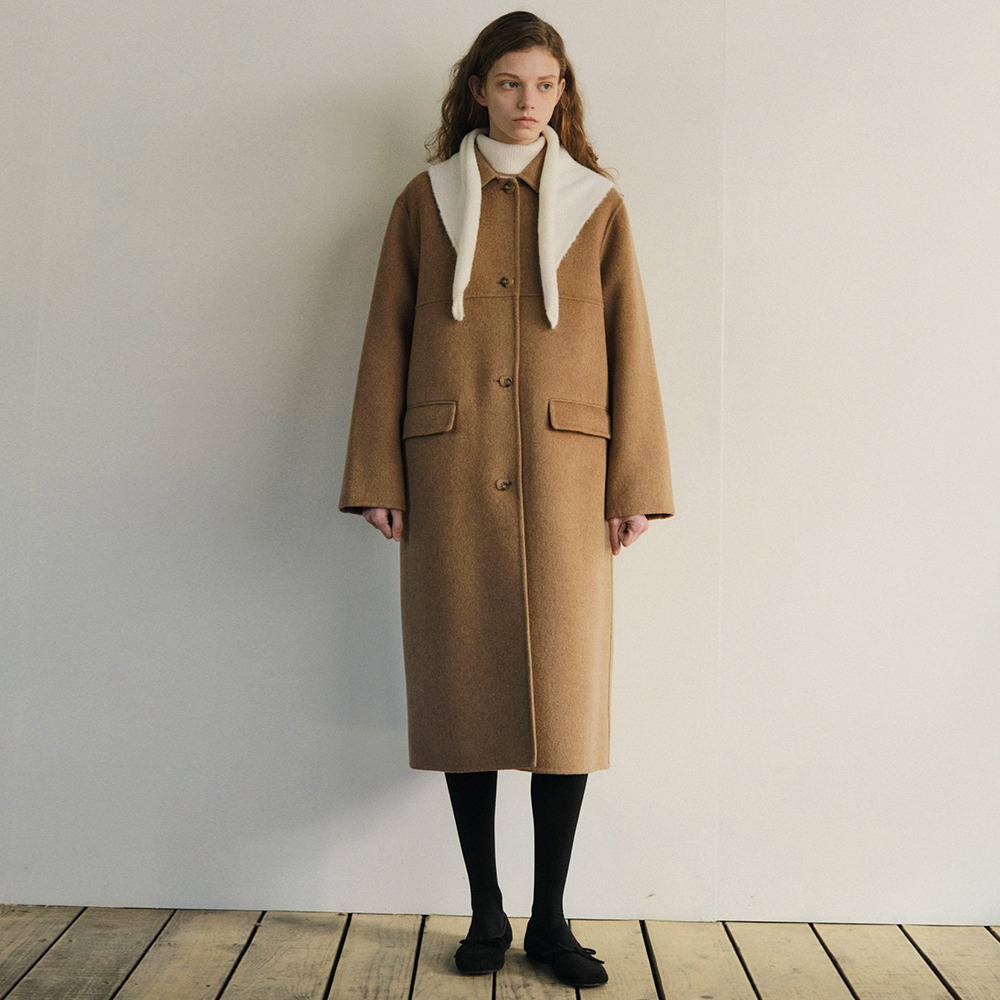 Merlot Handmade Coat (Camel) - 하고(HAGO)