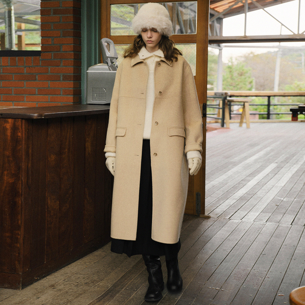 Merlot Handmade Coat (Light Beige) - 하고(HAGO)