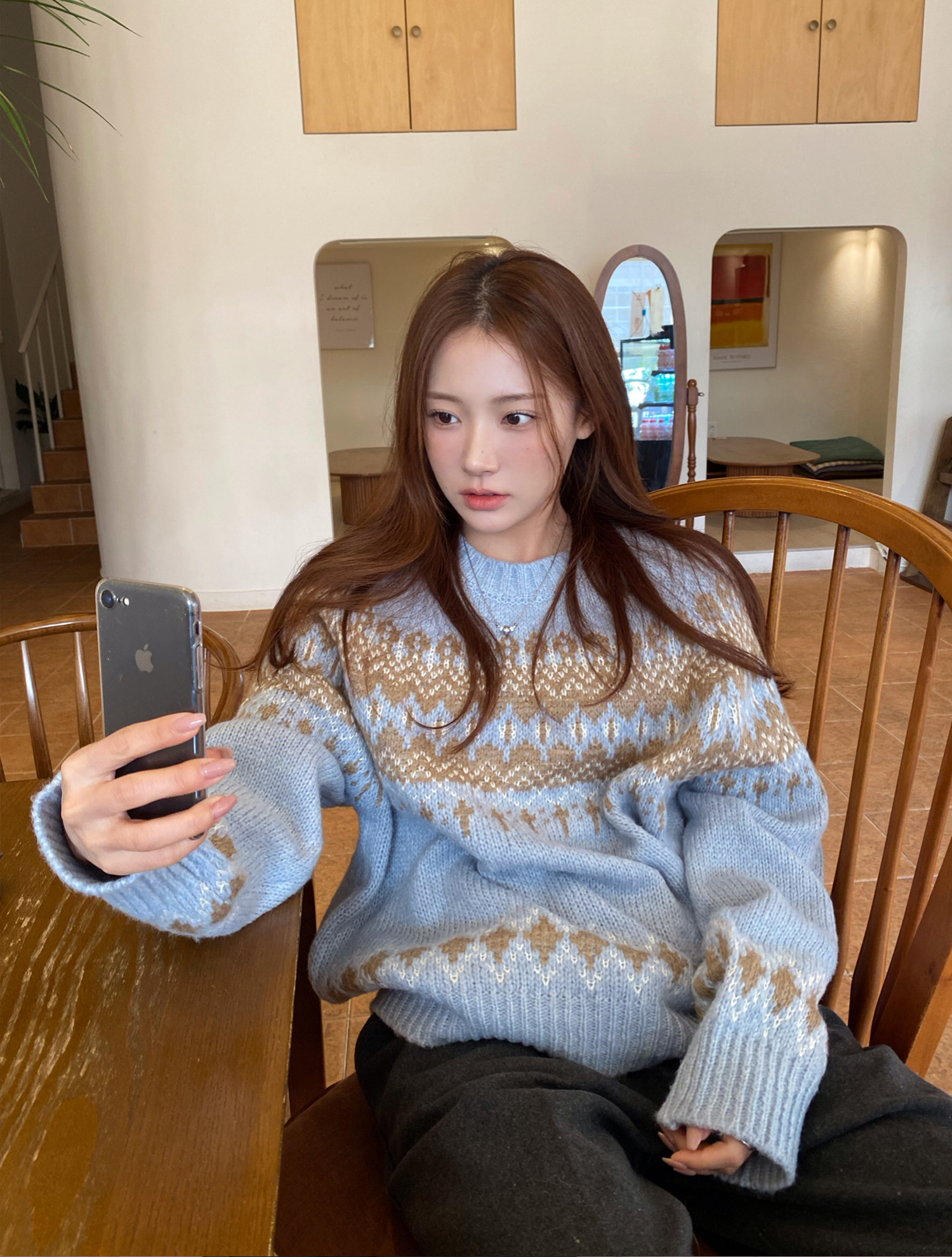 [TWEE] [정향`pick] 케이런 소프트 노르딕 니트 - 하고(HAGO)