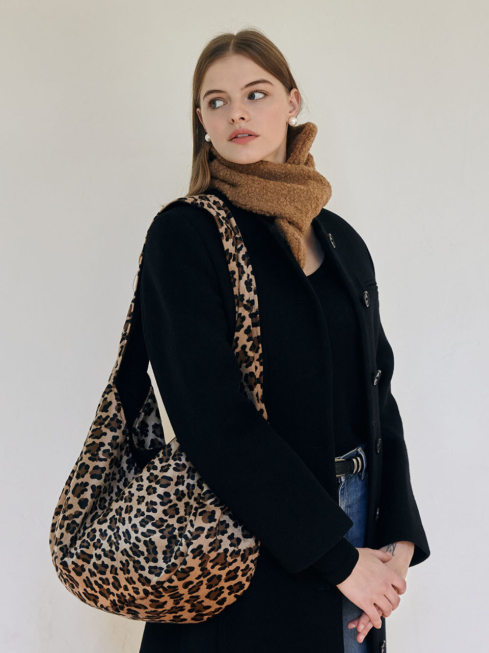 Mix Leopard Big Hobo Bag - HAGO(하고)