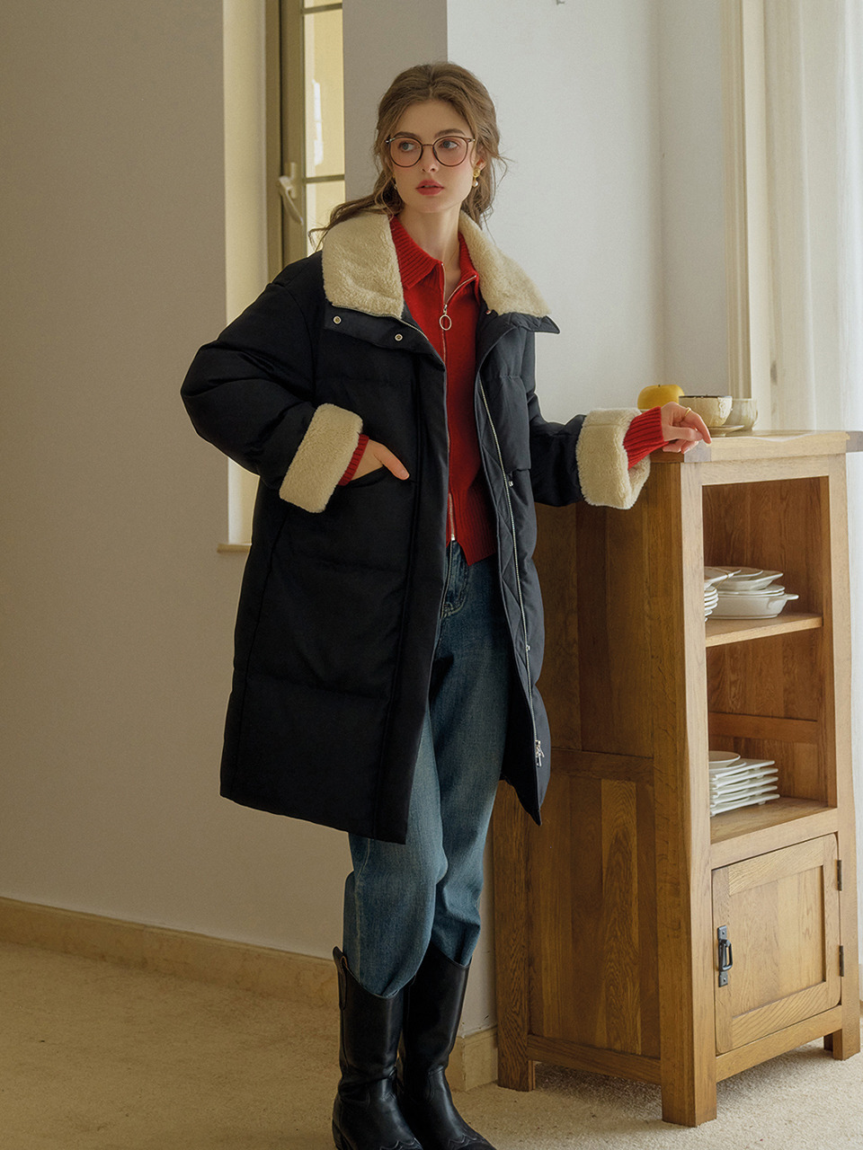 SR_Duck down midi padding_BLACK - 하고(HAGO)