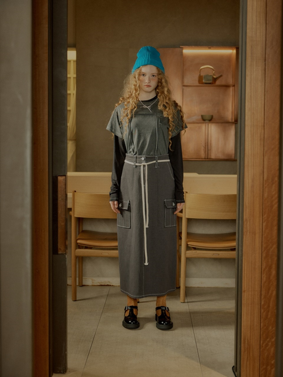 DIBONI SKIRT (STRIPE BLUE) - HAGO(하고)
