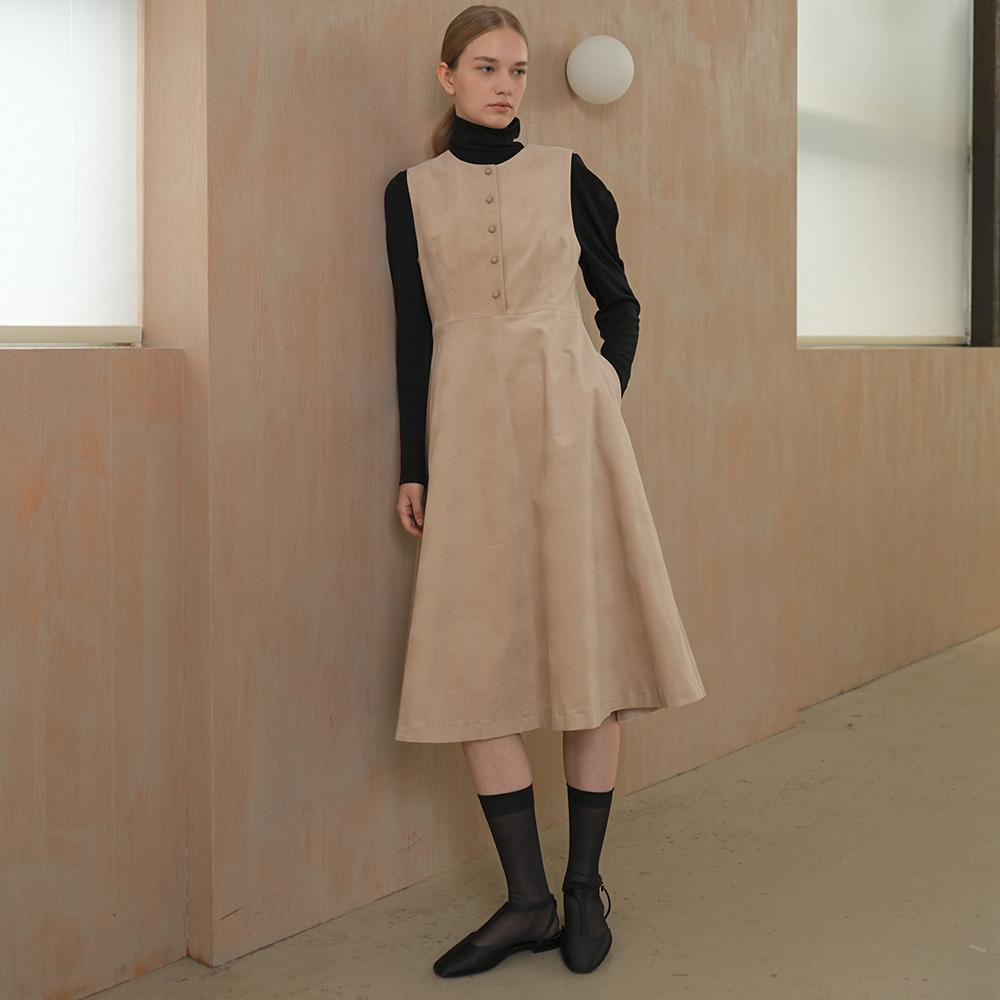 VELVET SLEEVELESS DRESS / 2COLORS - HAGO(하고)