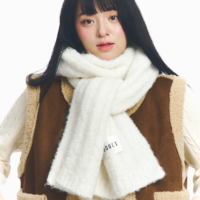 [COQUET] HEAVY BOUCLE LONG MUFFLER IVORY - 하고(HAGO)