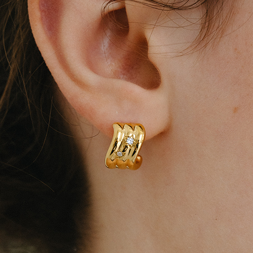 Aurora stella hoop gold Earring - HAGO(하고)