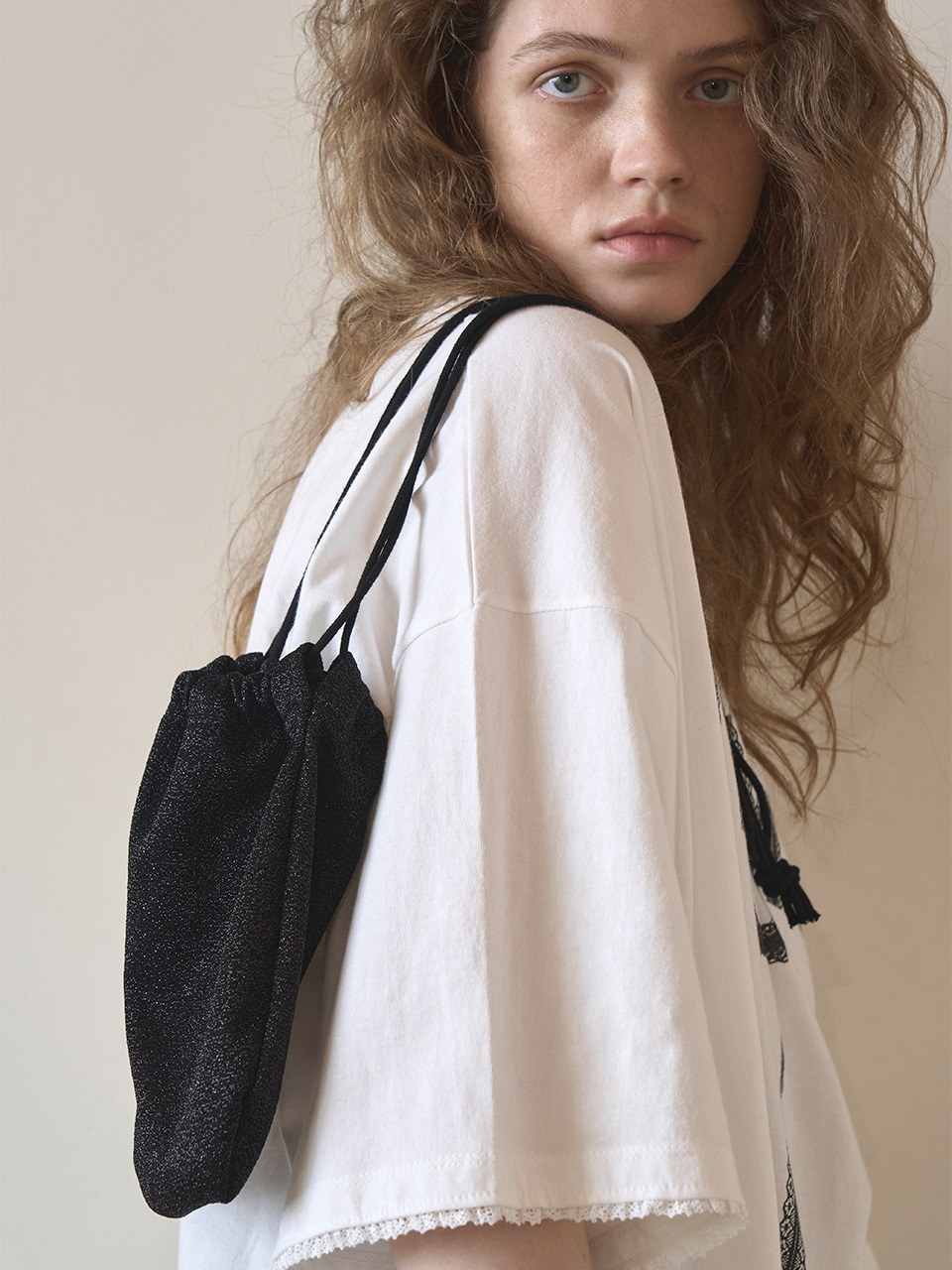Glitter strap bag_black - HAGO(하고)