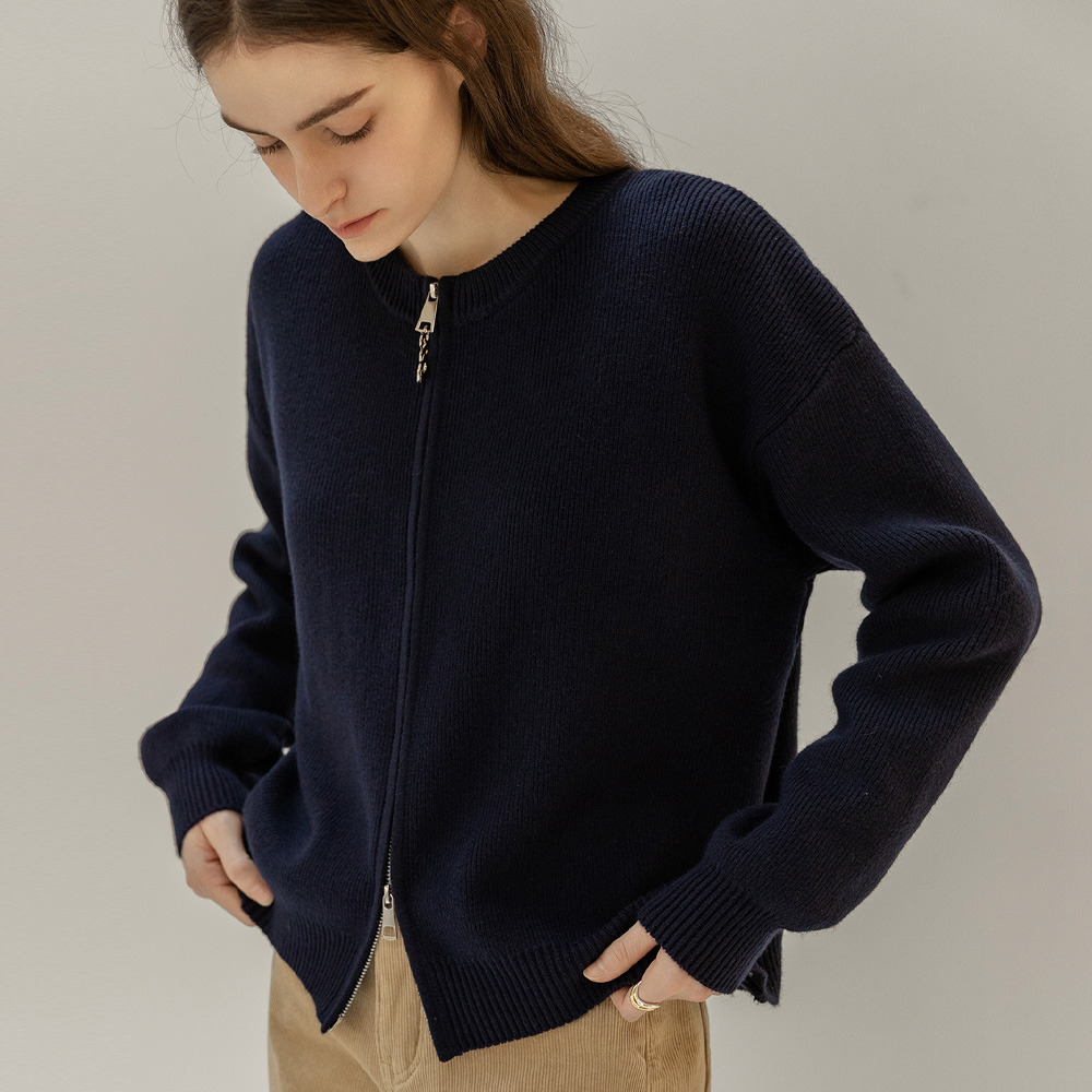 BASIC TWO-WAY KNIT CARDIGAN_NWCA4176 (NAVY) - HAGO(하고)