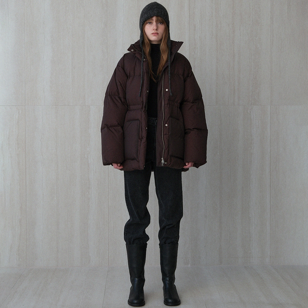 classic half down jacket (brown) - 하고(HAGO)