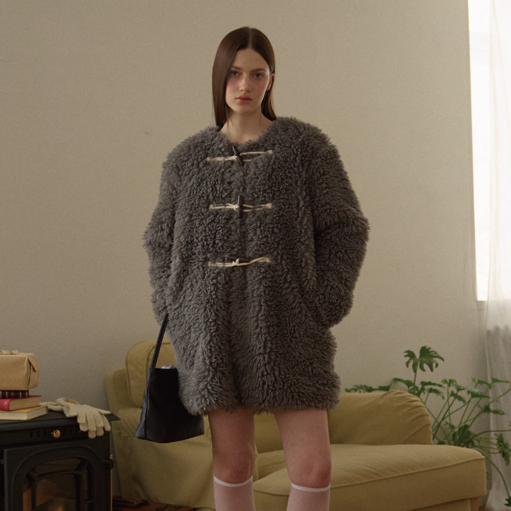 TOGGLE BUTTON FUR JACKET_DARK GREY - HAGO(하고)