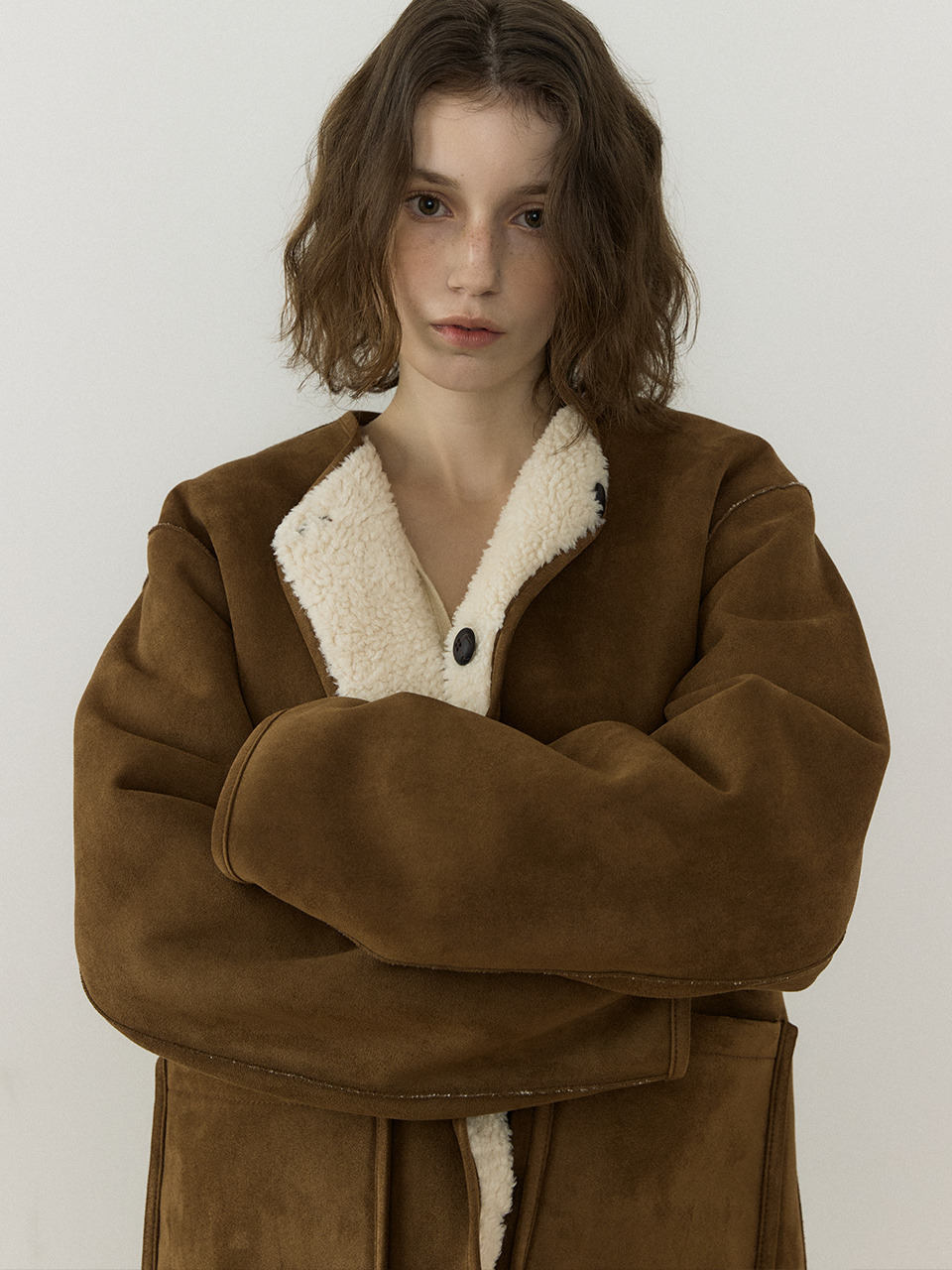 Reversible suede half mustang_Brown - HAGO(하고)