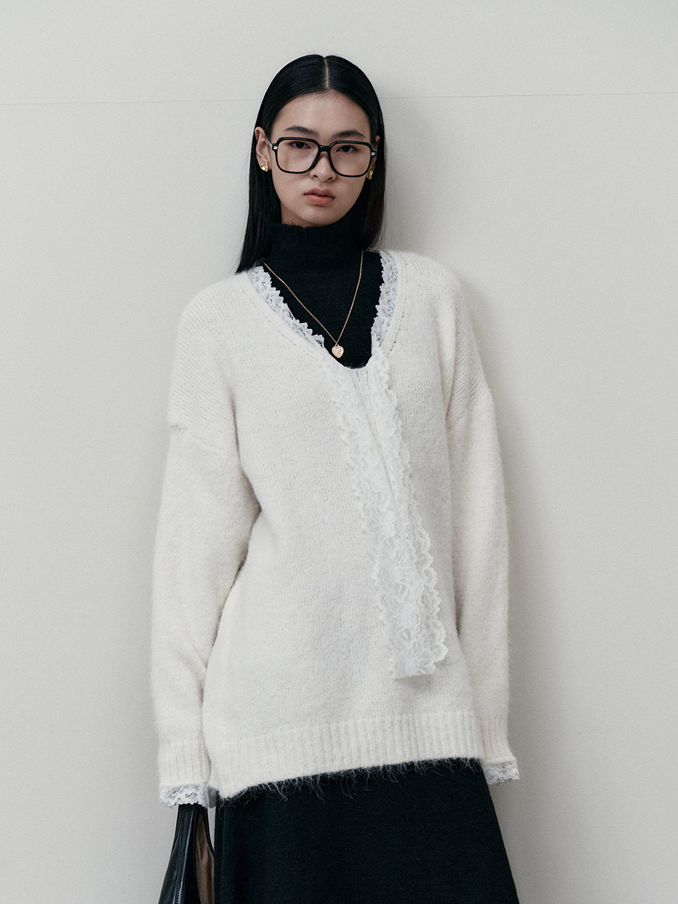 BA_Ribbon loose knit top_2color - HAGO(하고)