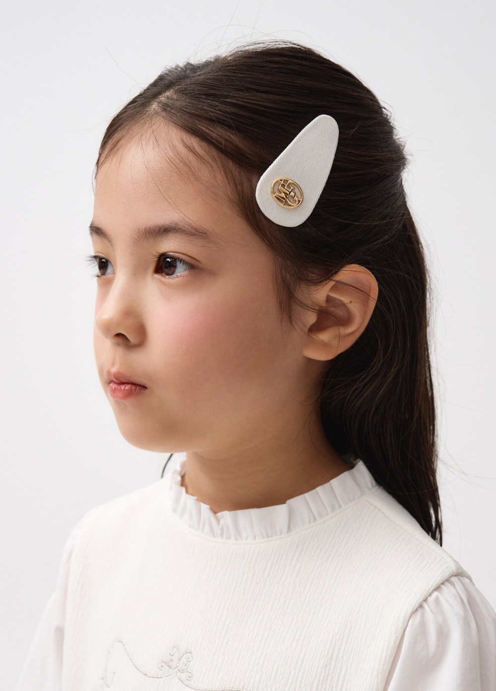 KIDS CIRCLE LOGO HAIR PIN 2PACK ivory - 하고(HAGO)