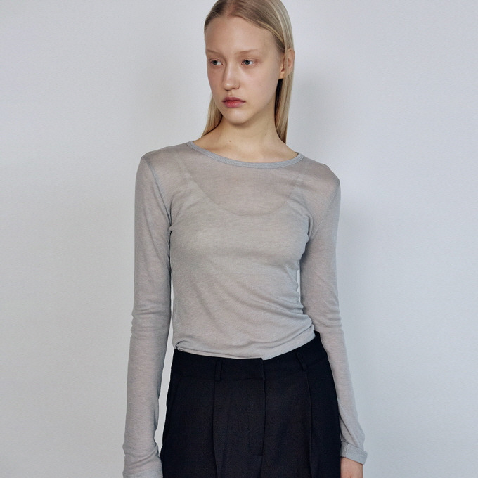 WOOL TENCEL TEE_GRAY - HAGO(하고)