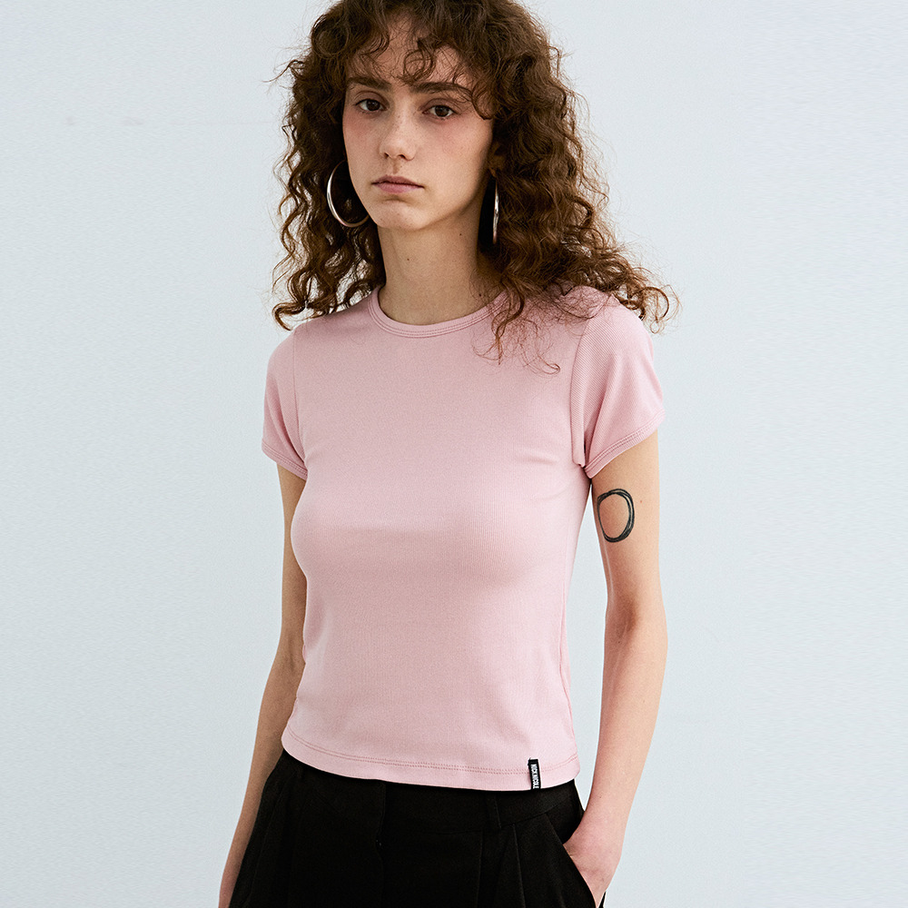 NICOLE BASIC SLIM TOP_PINK - 하고(HAGO)