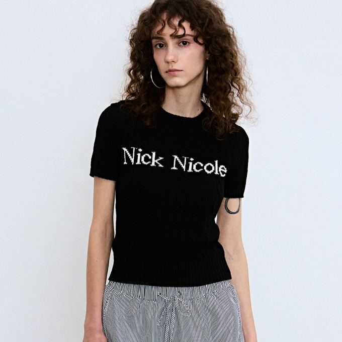 [5%중복쿠폰]NICK NICOLE CABLE HALF KNIT_BLACK - HAGO(하고)