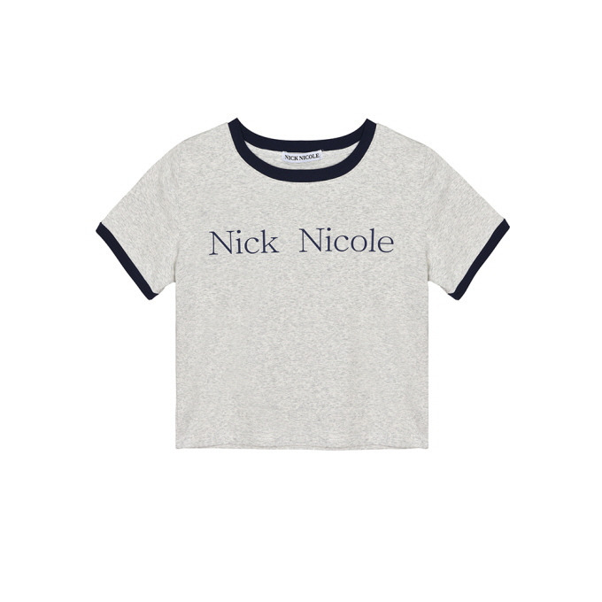 [30%쿠폰]NICOLE SIGNATURE RINGER CROP TOP_MELANGE - 하고(HAGO)