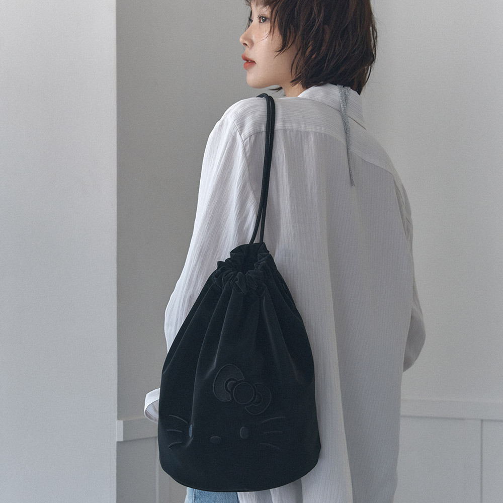 Haze String Backpack Hello Kitty Black - HAGO(하고)