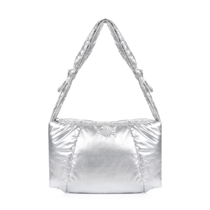 NICOLE SQUARE SHOULDER PADDING BAG_SILVER - 하고(HAGO)