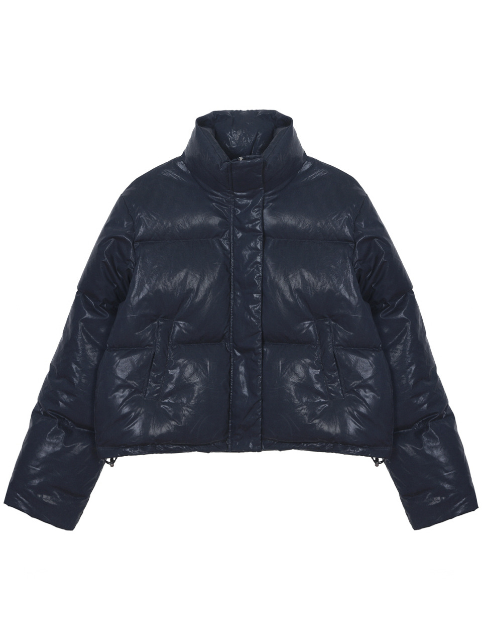 [30%쿠폰]NICOLE GLOSSY CROP PUFFER PADDING_NAVY - 하고(HAGO)