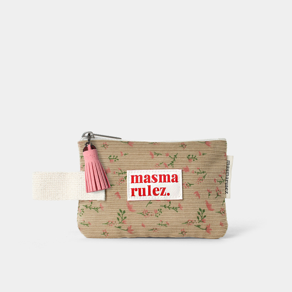 Mini strap pouch_Pink flower - 하고(HAGO)
