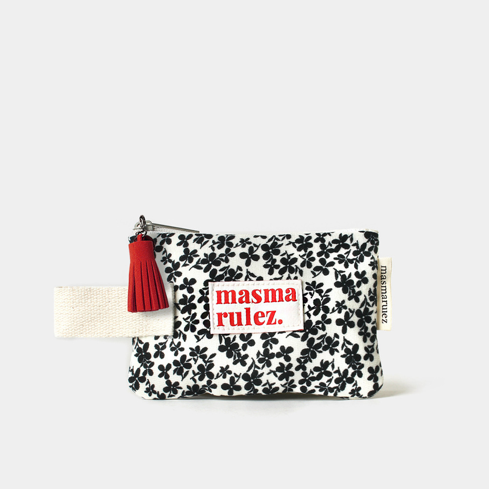 Mini strap pouch_Black flower - HAGO(하고)