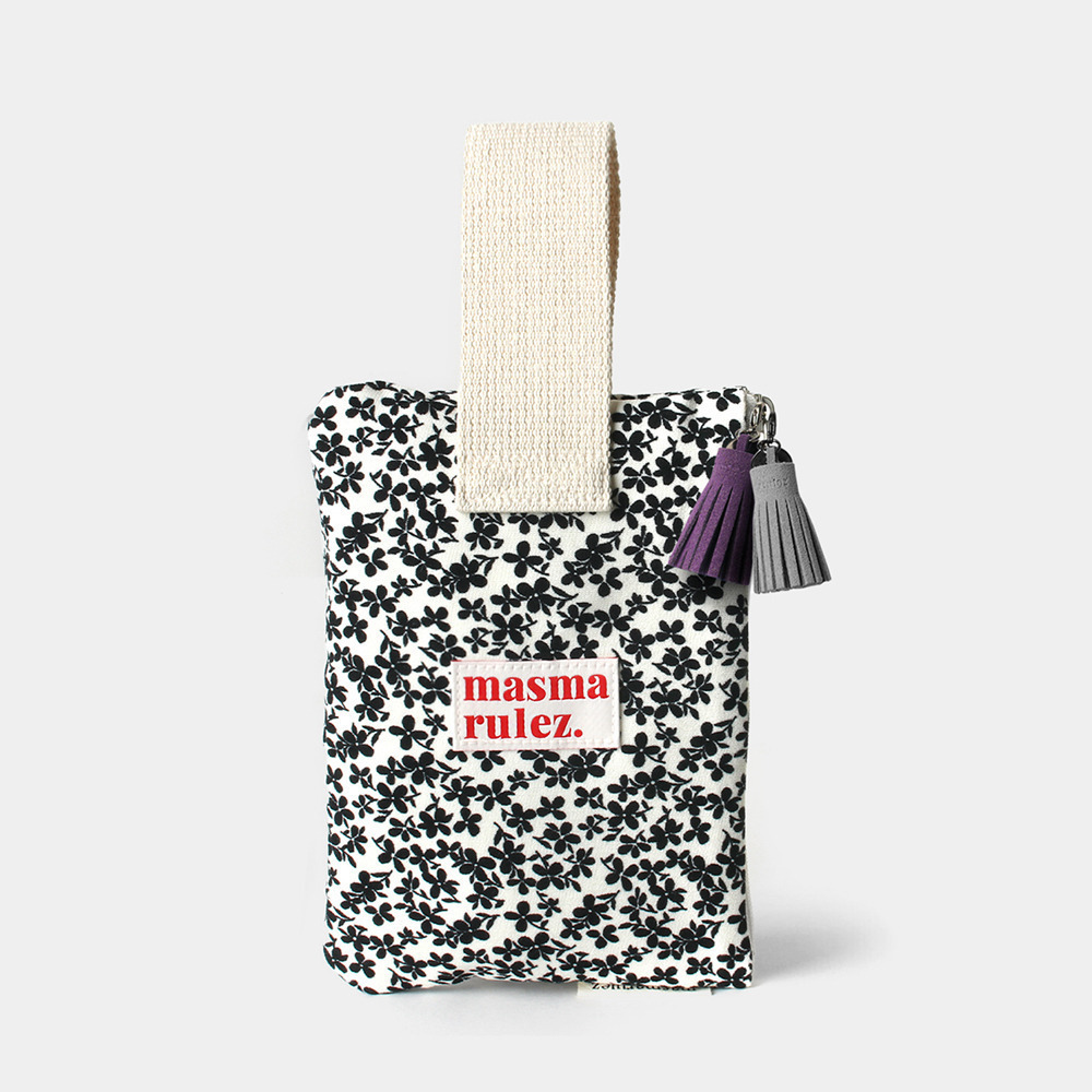 Strap pouch_Black flower - HAGO(하고)