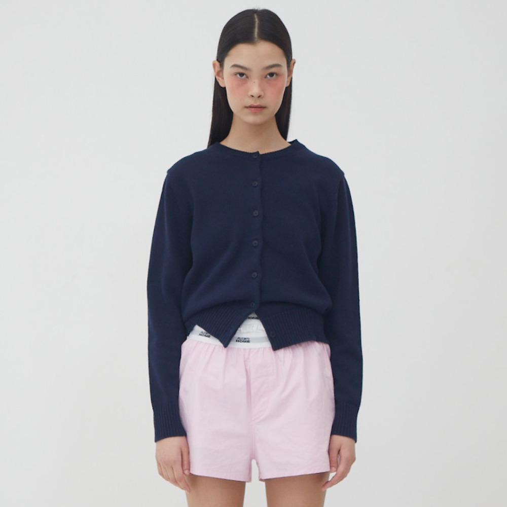 Button Knit Cardigan Navy - 하고(HAGO)