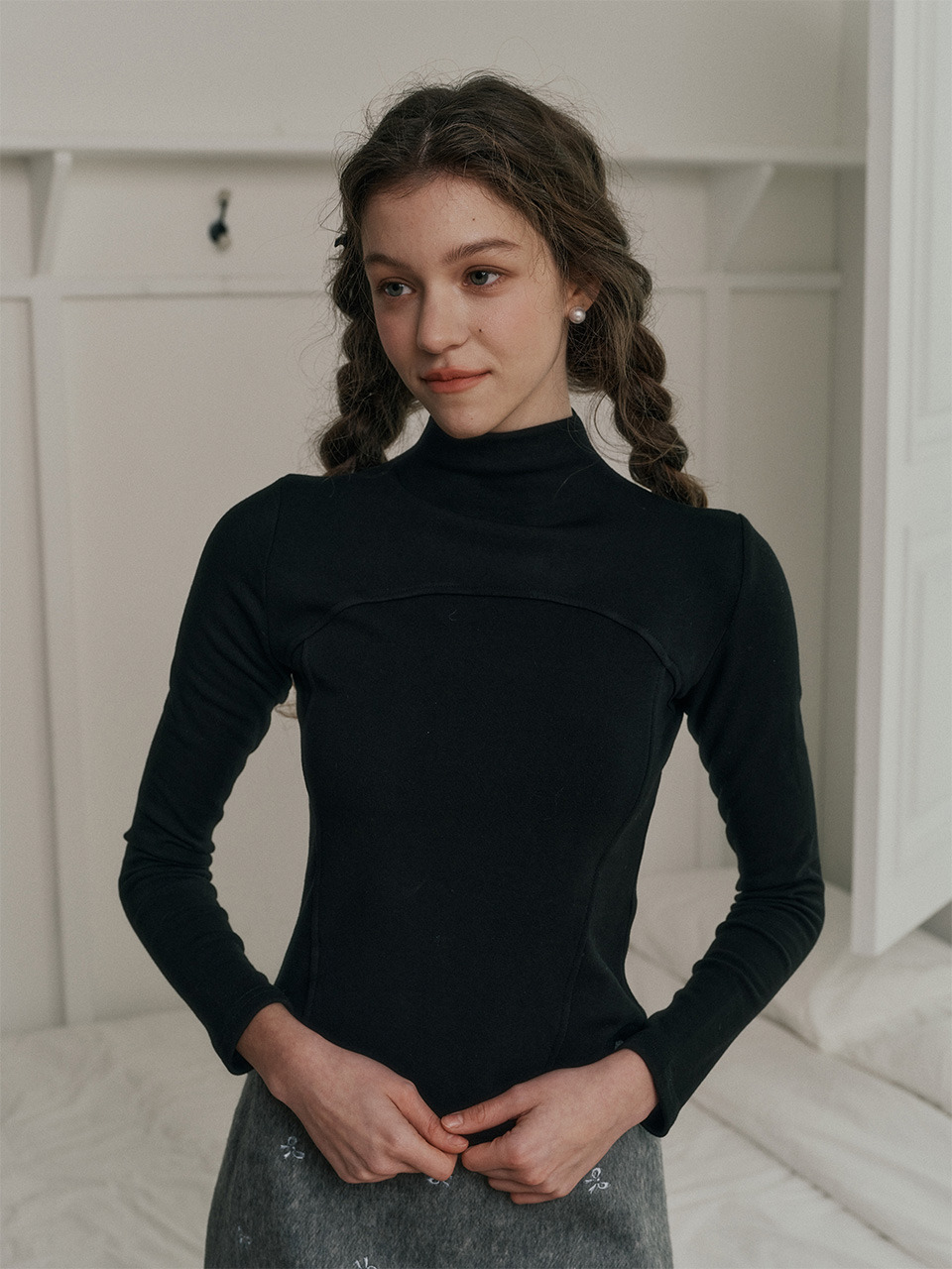 DD_Black turtleneck top_BLACK - 하고(HAGO)