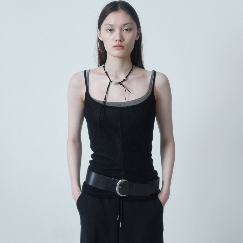SEE-THROUGH SLEEVELESS / BLACK - HAGO(하고)