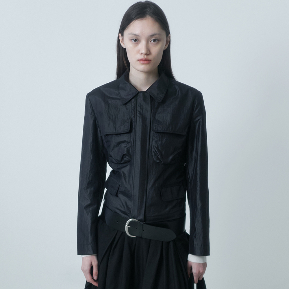 CRUNCH DOUBLE POCKET JACKET / BLACK - 하고(HAGO)