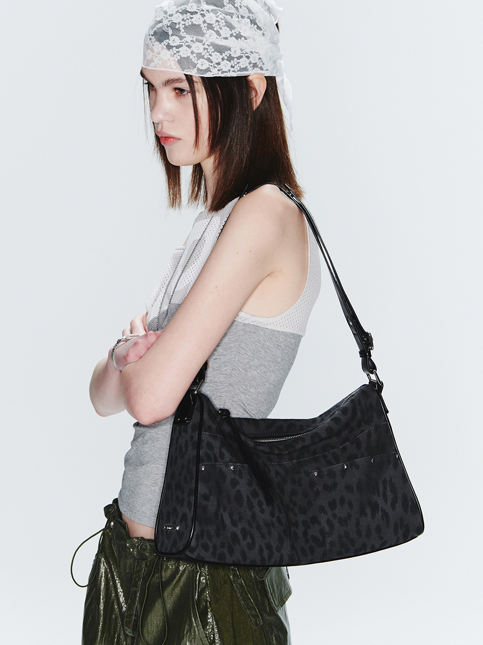 BASH BAG - LEOPARD BLACK - HAGO(하고)