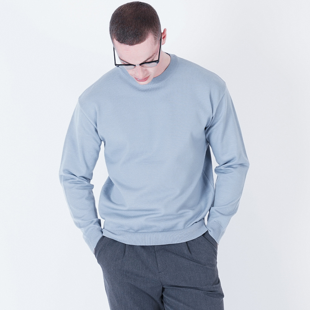 Heavy Basic Round Knit (Sky) - 하고(HAGO)