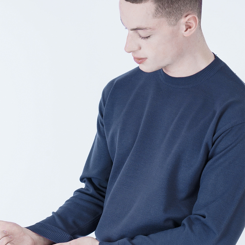 Heavy Basic Round Knit (Navy) - 하고(HAGO)