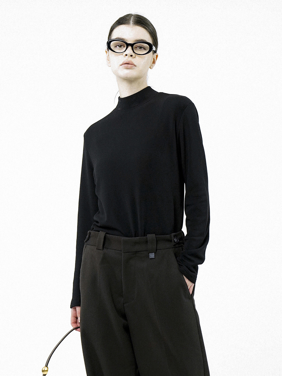 Fleece Half Turtleneck (Black) - 하고(HAGO)