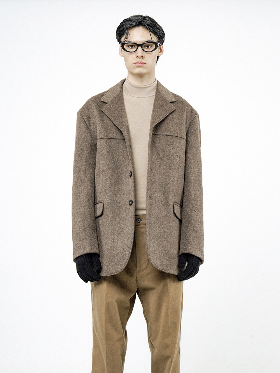 Daddy Wool Blazer Jacket (Brown) - 하고(HAGO)