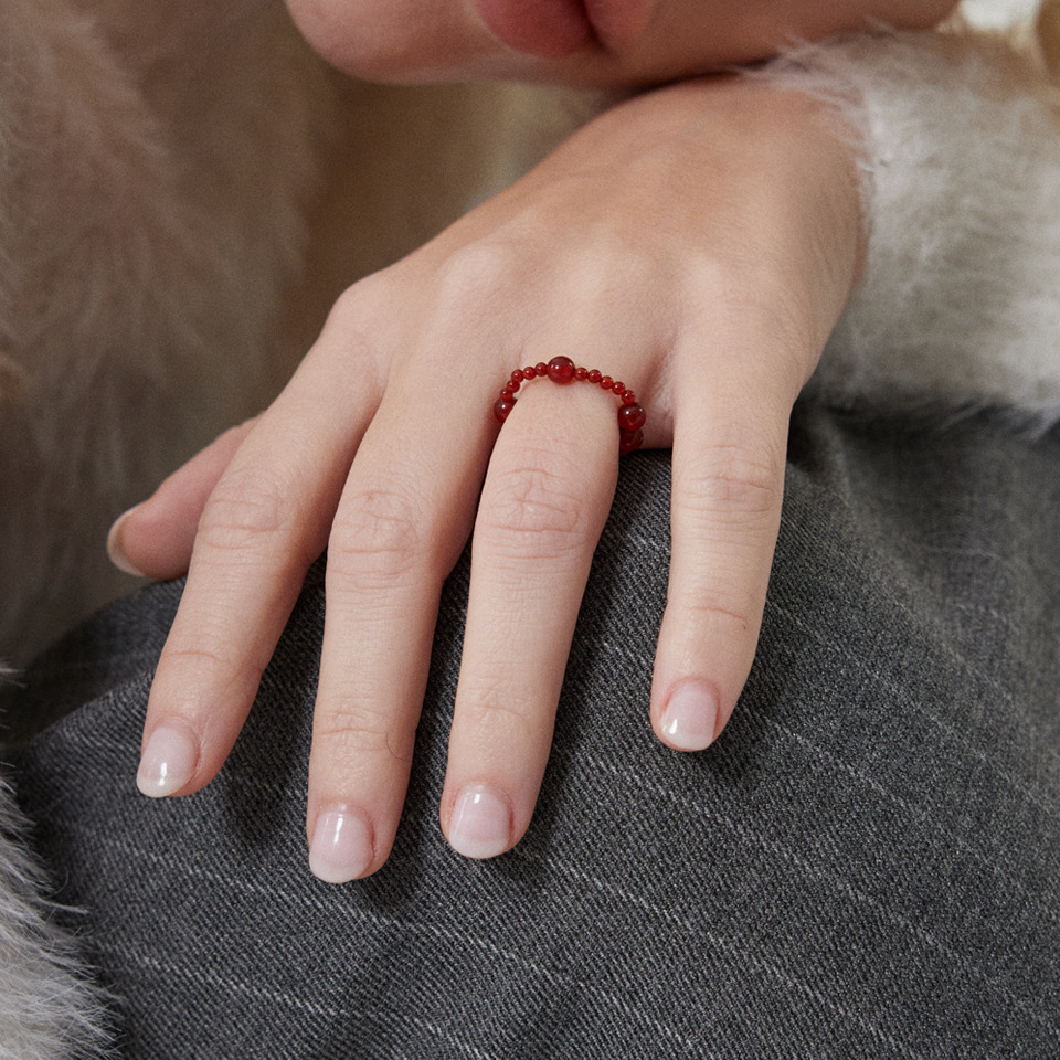 Red gemstone ring - HAGO(하고)