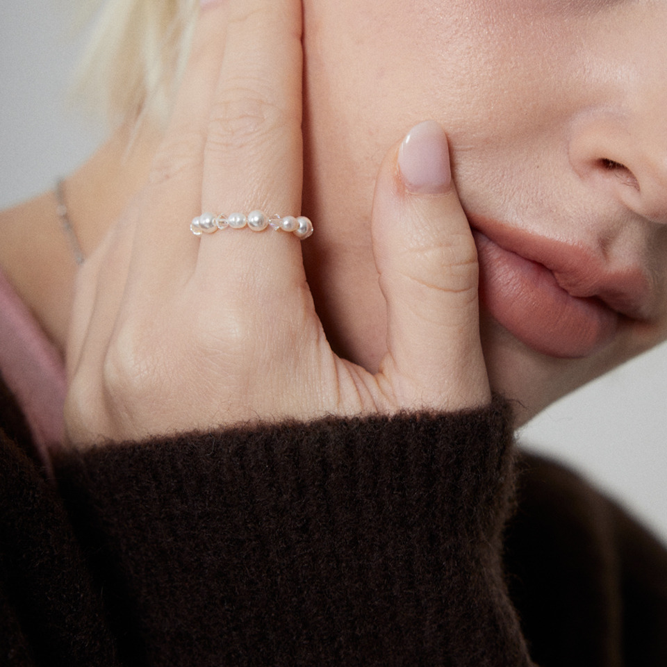 Holy crystal and pearl ring - HAGO(하고)