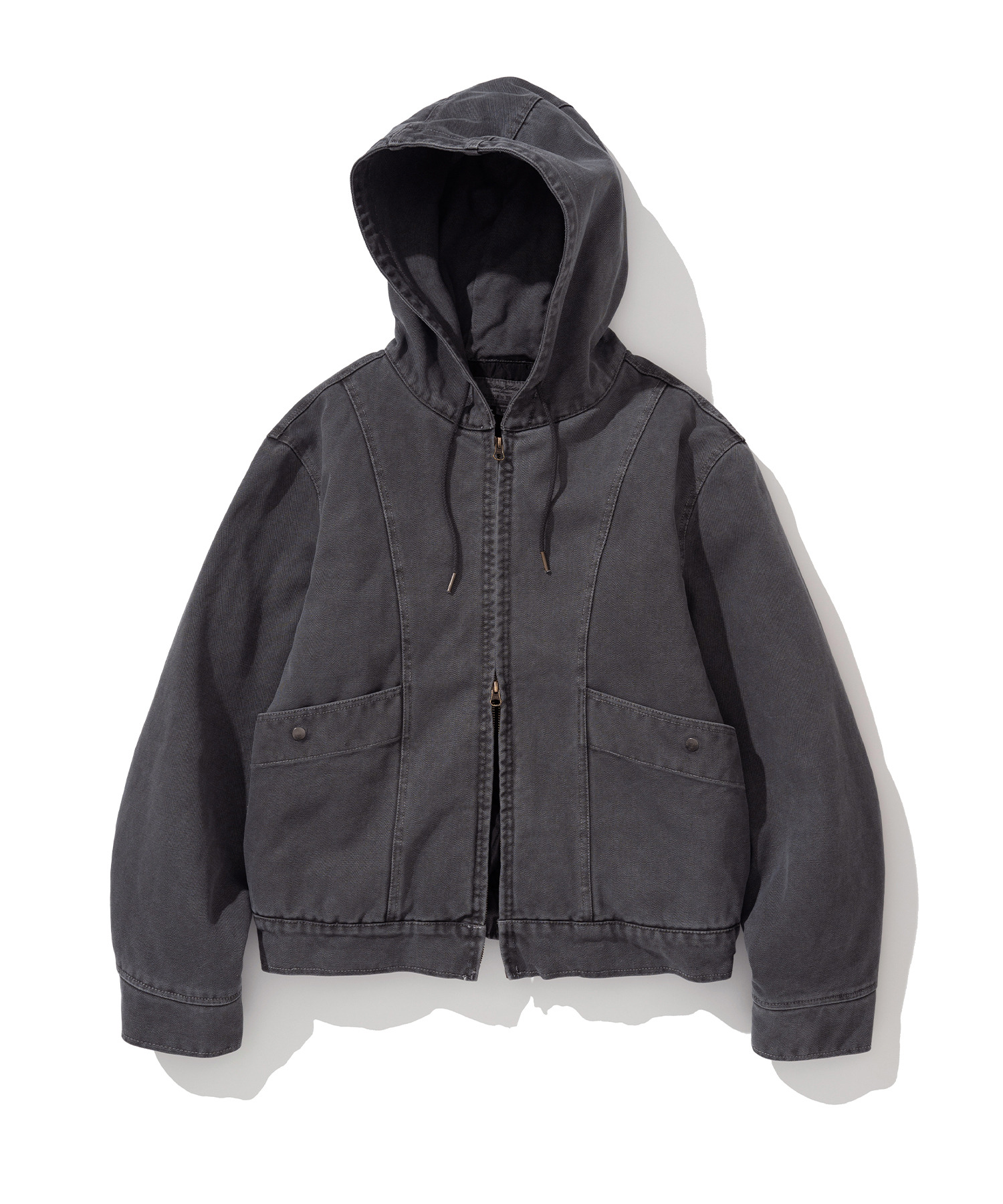 canvas hooded work jacket charcoal - HAGO(하고)