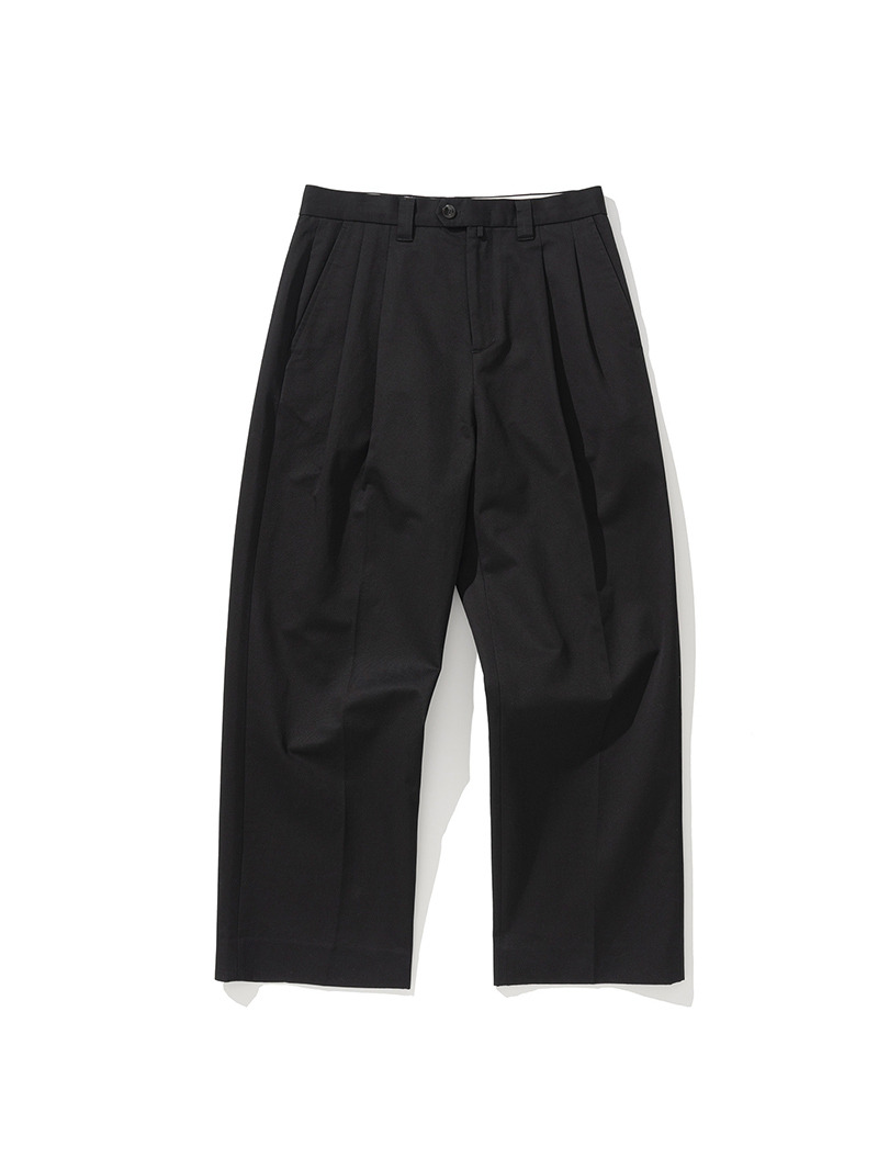 two tuck cropped pants black - 하고(HAGO)