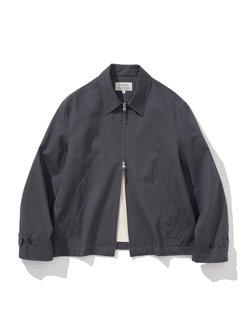 single blouson jacket charcoal - 하고(HAGO)